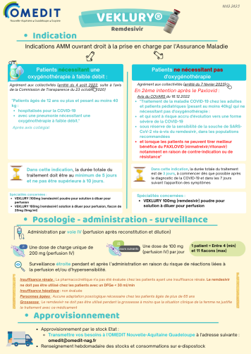 Traitements COVID-19 | OMEDIT Nouvelle-Aquitaine Guadeloupe